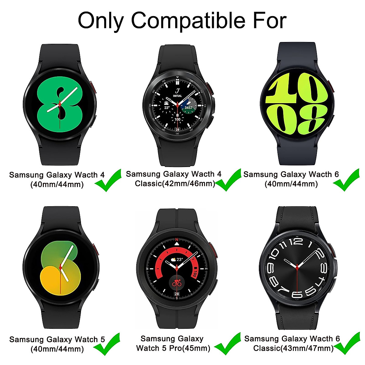 Meliya Silicone Bands for Samsung Galaxy Watch 4 / 5 Band 40mm 44mm, Galaxy Watch 4 Classic Band 42mm 46mm, Galaxy Watch 5 Pro Band 45mm, 20mm Soft Silicone Sport Strap for Samsung Galaxy Watch 4 / 5