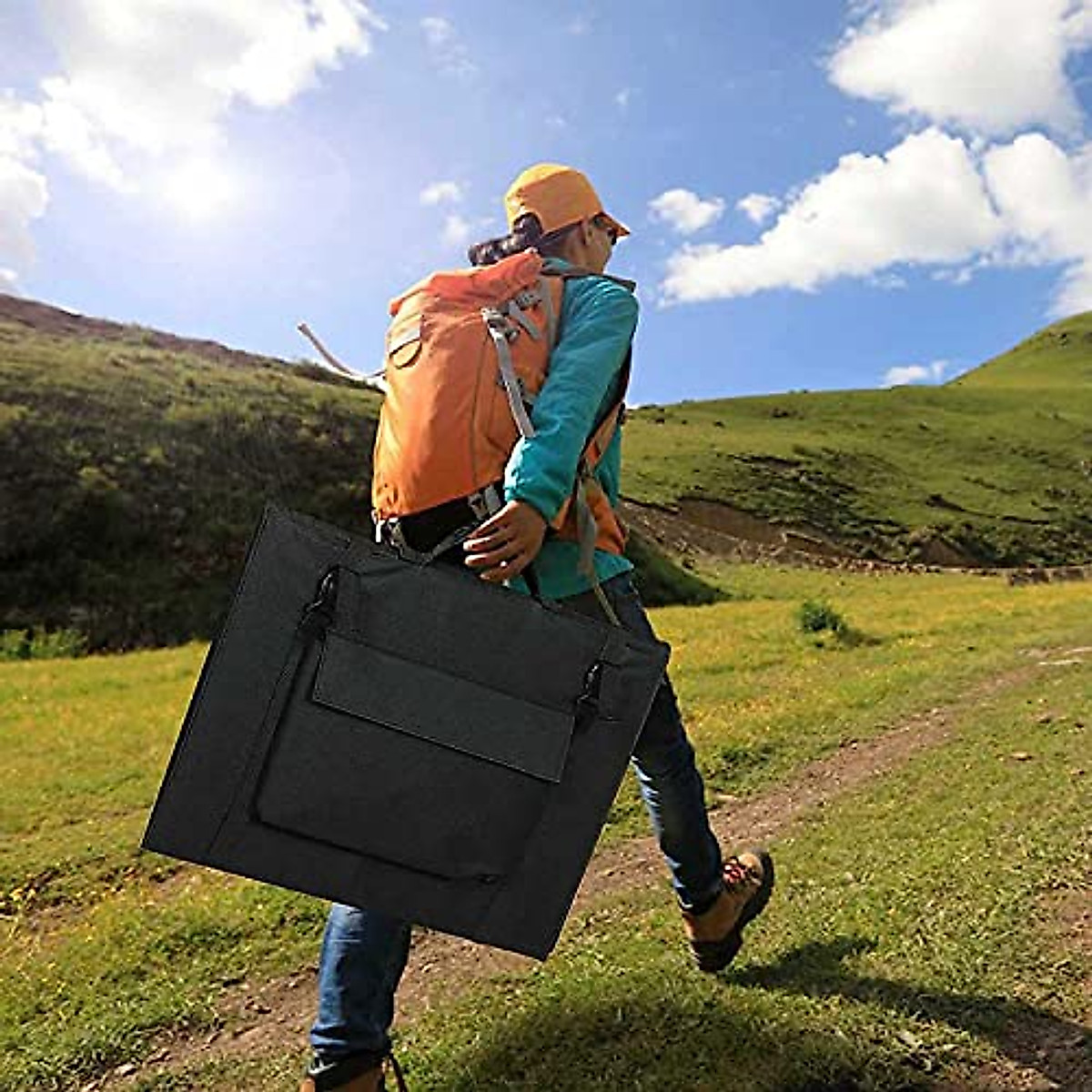 Solar Panels 150W 18V Foldable Solar Panel with USB Output for 5V 12V Charging, Waterproof Monocrystalline Solar Cell Solar Charger for Camping Garden, 150W (150w) (150w)