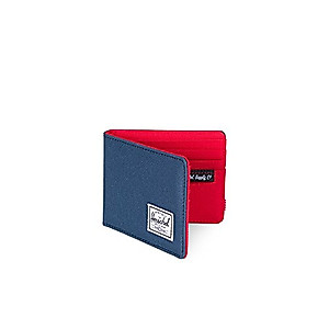 Herschel unisex adult Roy Rfid Bi Fold Wallet, Navy/Red, One Size US