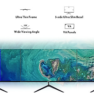 GreBear 24 Inch Computer Monitor, FHD 1080p PC Monitor 75hz Built in Speakers, 99% sRGB Low Blue Light Anti-Glare VA Screen Desktop Display w/HDMI/USB Type-C/Freesync Tilt Adjustable 75 x 75 mm VESA