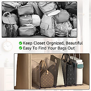 LDXDRU 2 Pack Adjustable Acrylic Shelf Dividers, 8 Dividers Purse Storage Organizer for Closet, Clear Purse Organizer for Closet, Bedroom, Office, Cabinets, Bookshelf, Keep Purses Upright