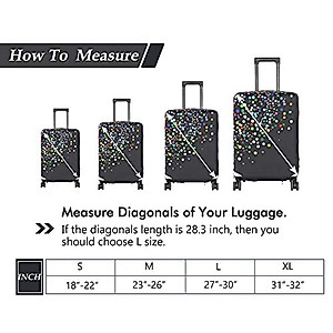 HYPER VENTURE Washable Luggage Cover - Fashion Suitcase Protector Fits 27-30 Inch Luggage (Color Dots, L)