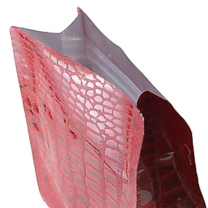 Different Colored & Print 25Pcs Heavy-Duty Aluminum Flat Bottom Stand-Up Bags w/Valve (8oz, Red Pattern)