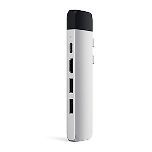 Satechi Type-C Pro Hub Adapter with Ethernet - 4K HDMI, USB-C PD, Gigabit Ethernet, USB 3.0, Micro SD Card Slot - for M2/ M1 MacBook Pro/Air (Silver)