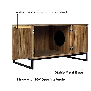 FerniTry Cat Large Litter Box Enclosure Furniture, Hidden Cat Litter Box Furniture, Kitty Litter Box Cabinet Cat Washroom Indoor Cat House as Side Table