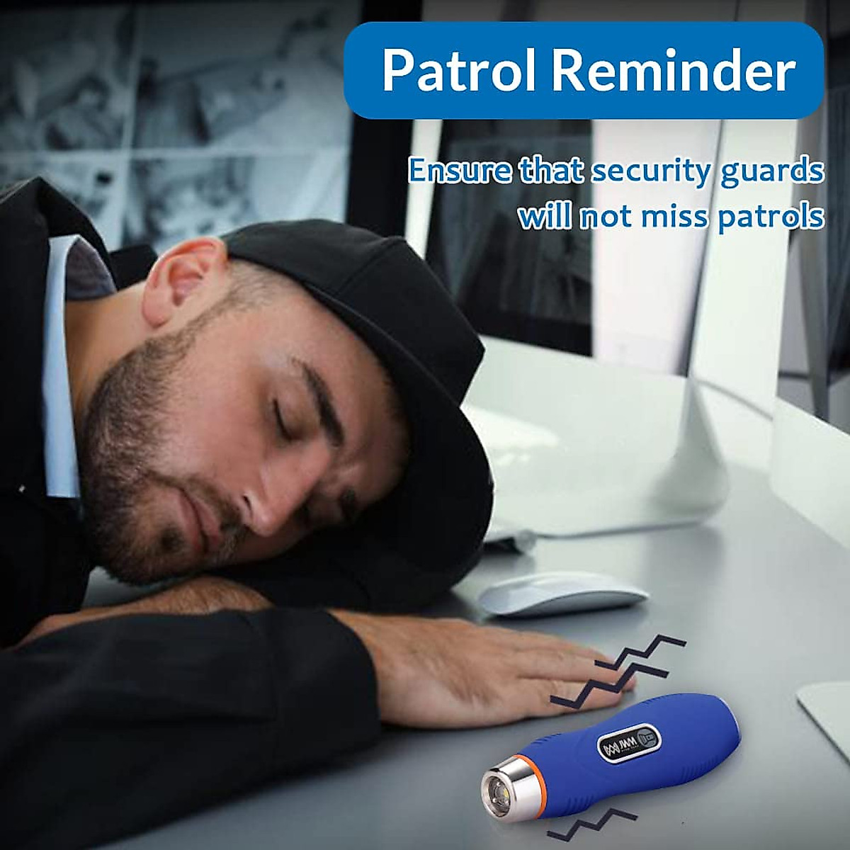 JWM Flashlight Security Guard Patrol System, iButton Touch Patrol Tour Reader with Free Cloud Software for Commercial Government Hotel Industrial, Pedometer+Alarm Clocks