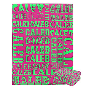 Custom Blanket with Text Personalized Blanket Personalized Customized Blanket Personalized Blankets for Adults,Kids (Pink &Green, 30x40)
