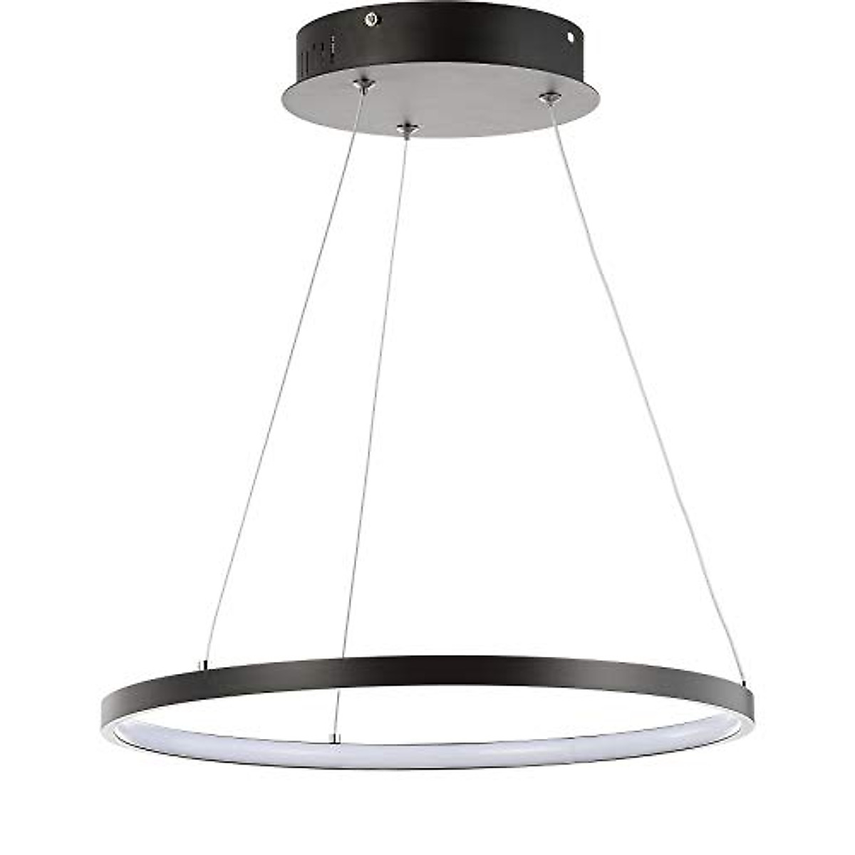 JONATHAN Y JYL7202A Bradley 15.7" Round Integrated LED Metal Pendant Chandelier Modern Contemporary Transitional Dining Room Living Room Kitchen Foyer Bedroom Hallway, Matte Black