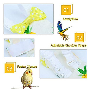 Bonaweite Bird Diaper Flight Suite Liners, Protective Parrot Nappy with Waterproof Inner Layer, Cute Urine Wet Suit for Macaw African Budgies Parakeet Agapornis Fischeri Cockatiel