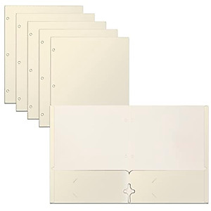 Two Pocket Portfolio Folders, 50-Pack, White, Letter Size Paper Folders, by Better Office Products, 50 Pieces, White