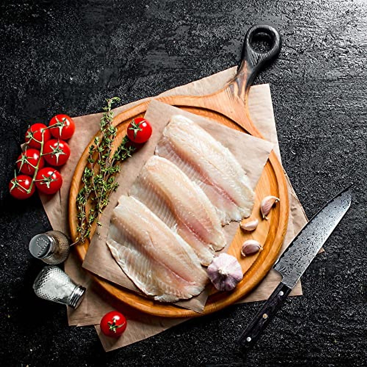 ALLWIN-HOUSEWARE W Beauty German High Carbon Stainless Steel Chef Knife with Laser Pattern, 8 Inch Color Wood Handle Gyutou Knife, Black