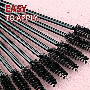 Teenitor Mascara Wands, Disposable Mascara Wand 200pcs, Lip Applicators Disposable Mascara Makeup Applicator Lipgloss Lip Brush Mascara Brush Lipstick Tester Wands Black