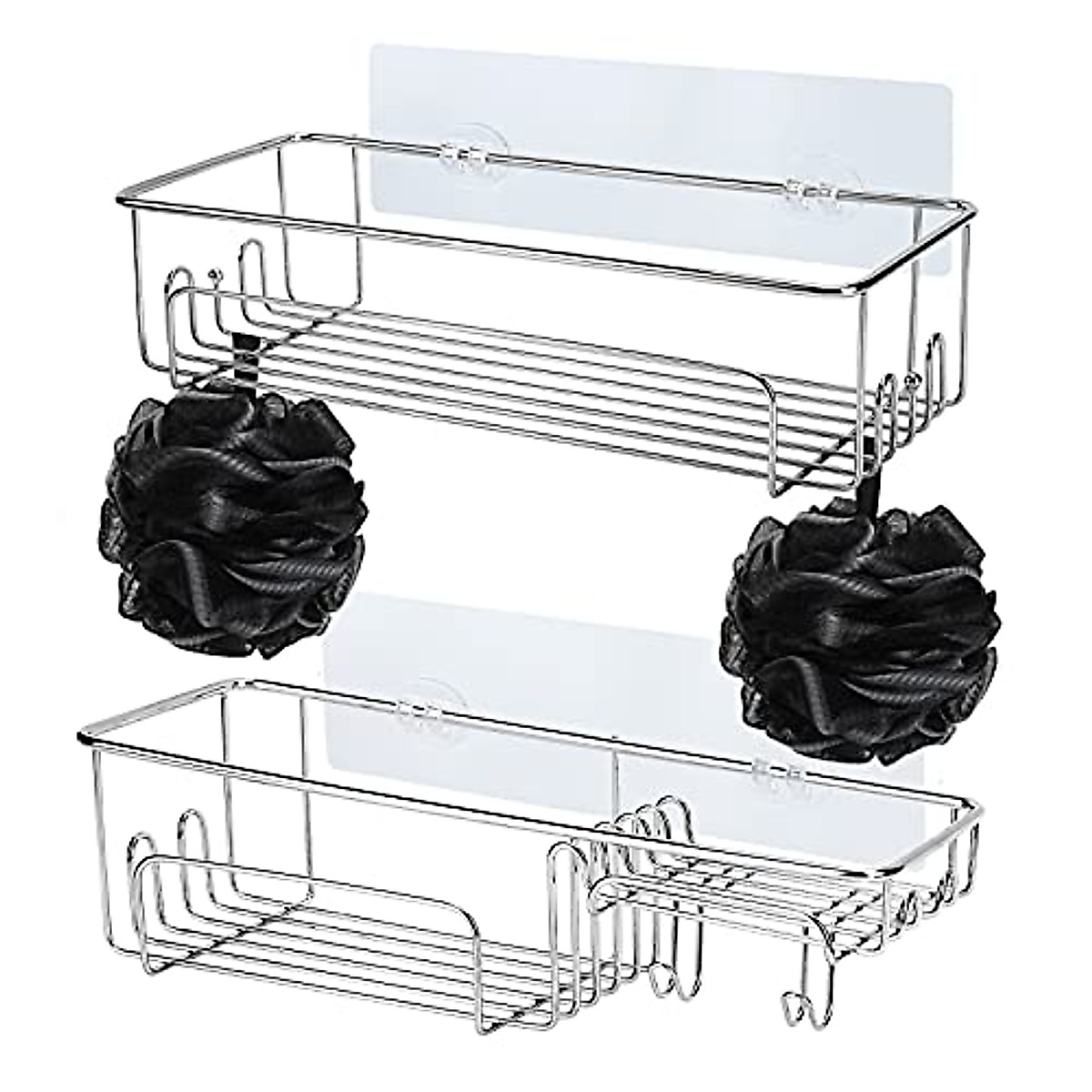 bathroom shower caddy Shower Organizer Shower Shelf Bathroom Caddy Bathroom Storage Shelf For Hanging Shower Sponge and Razor, Shampoo Holder Kitchen Spice Organizer, 304 Stainless Steel, No Drill