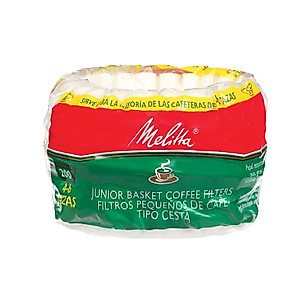 Melitta Junior Basket Coffee Filters 200-Count, White, 4-6 Cups (Pack of 3)