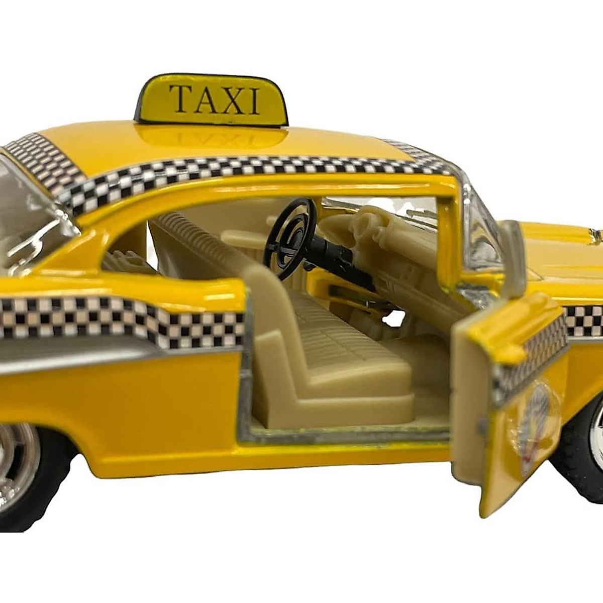 KiNSMART 1957 Chevy Bel Air Coupe Classic 🚖 Taxi Cab 5" 1:40 Scale Die Cast Metal Model Toy Car