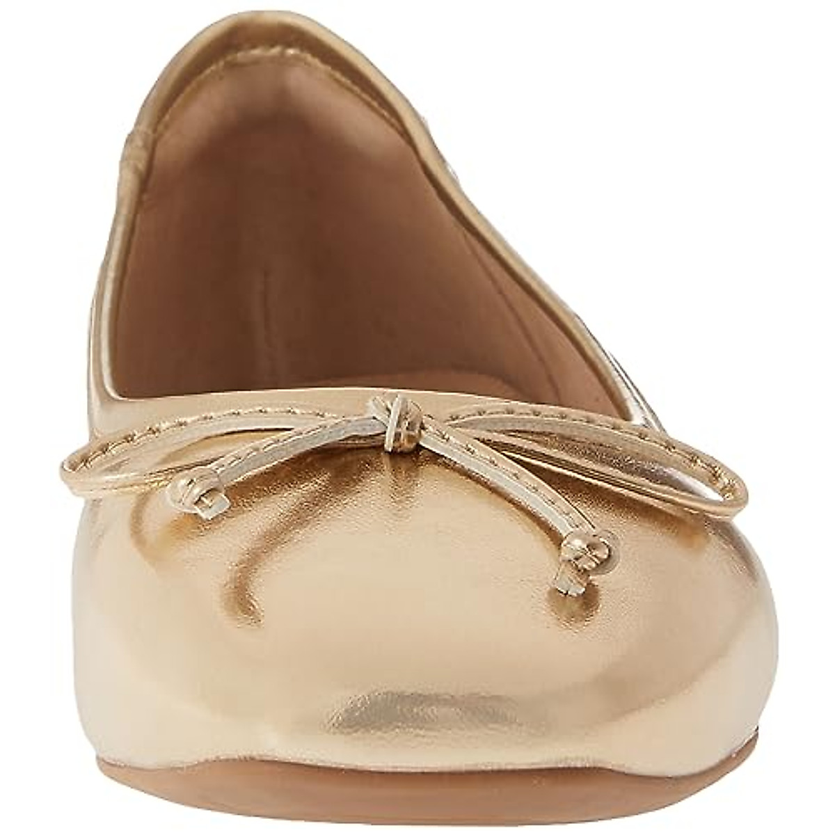 The Drop Women's Pepper Ballet Flat with Bow, Gold, 5