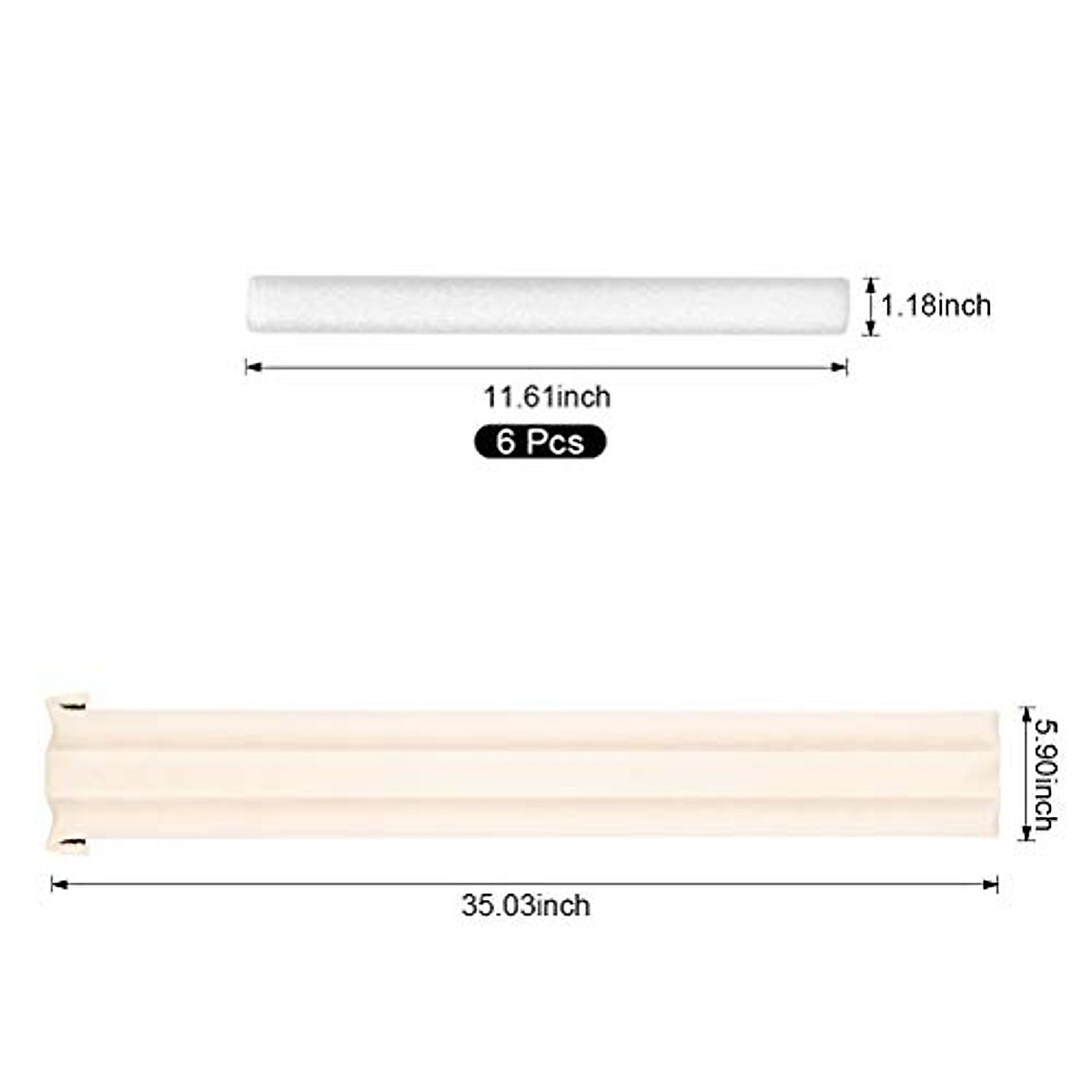 Emoly Under Door Draft Stopper,Improved Adjustable Double Draft Noise Blocker Sweep，Adjustable 32 to 38" for Sound Dust Proof (White)