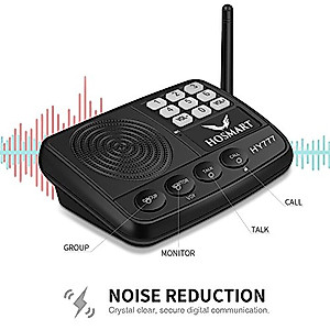 Wireless Intercom System Hosmart 1/2 Mile Long Range 7-Channel Security Wireless Intercom System for Home or Office (New Version) [4 Stations Black]