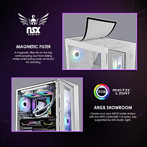 NSX GAMING Phoenix Gamer Desktop PC (AMD Ryzen 5 5600G 3.9 Ghz, 16GB 2 * 8Gb RAM Ddr4 3600, SSD 480 Nvme M.2, Windows 11 Home, WiFi Ready, Mouse and Keyboard Included)