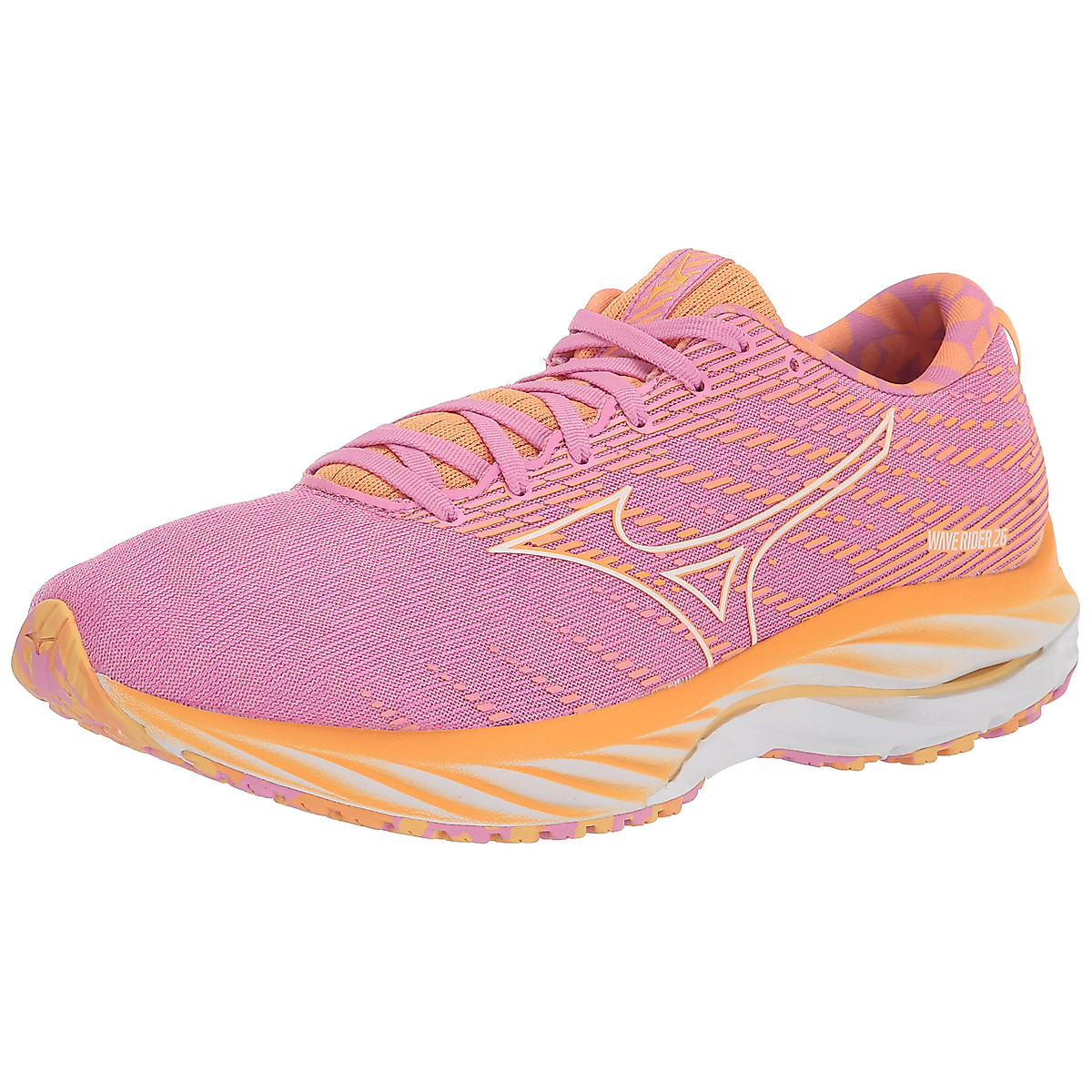 Mizuno x ROXY Women's Wave Rider 26 | Neutral Running Shoe | ROXY - Cyclamen/White | US 8.5