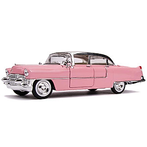 Jada Toys 1955 Cadillac Fleetwood W/ Elvis Figure Pink