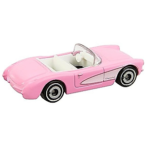 Mattel Hot Wheels Barbie The Movie Barbie 1956 Corvette Car Collectors Item with Movie Themed Packaging for Kids and Adults, Die-Cast Pink