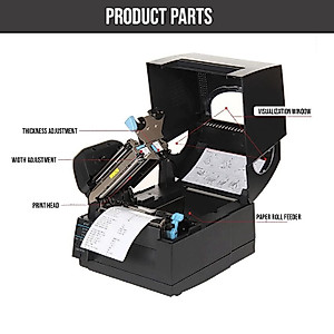 Citizen America CL-S621-GRY CL-S621 Series Thermal Transfer/Direct Thermal Barcode and Label Printer with USB/Serial Connection, 4" Maximum Print Width, 203 DPI Resolution, Gray