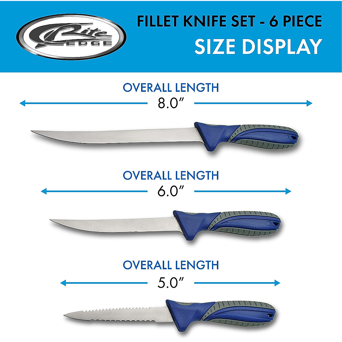 SZCO Supplies Rite Edge 6 Piece Fillet Knife Set with Case (211213-6)