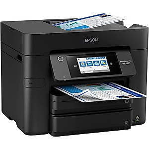 Epson Workforce Pro WF-4833 Wireless Color All-in-One Inkjet Printer, Black - Print Scan Copy Fax - 4.3" Touchscreen LCD, 25 ppm, 4800 x 2400 dpi, Auto 2-Sided Printing, 50-Sheet ADF, USB, Ethernet