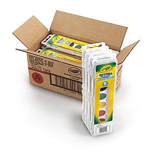 Crayola 8 Pan Set Washable Watercolors,12 Pack, Kids Indoor Activities At Home