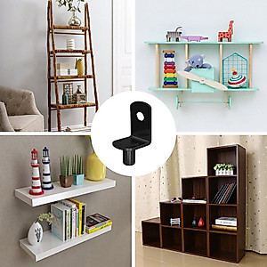 40 Pcs Shelf Pins Pegs,1/4 Inch L-Shaped Shelf Support Pegs,Bookshelf Pegs for Shelves,Cabinet Shelf Bracket Pegs with Hole,Shelf Pins Holders for Kitchen Furniture & Closet (Black)