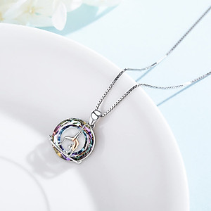 JUSTKIDSTOY Gymnastics Necklace 925 Sterling Silver Flipping Gymnast Team Necklace with Crystal Pendant Gymnastics Jewelry Gifts for Women