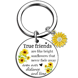 Ikacvb Sunflower Best Friends Gifts Friendship Keychain Gifts For Bestie Bff Best Female Friend Birthday Gifts For Women Stocking Stuffers Leaving Going Away Gift Christmas