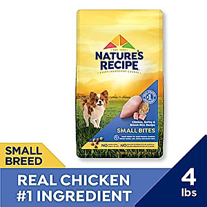 Nature′s Recipe Small Bites Chicken, Barley & Brown Rice Recipe Dry Dog Food, 4 lb. Bag