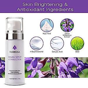 Dark Spot Remover for Face - Dark Spot Corrector Serum for Sun Spot Brown Spots Stubborn Spots-Freckle Remover - Melasma Hyperpigmentation Treatment Formulated with 4-Butylresorcinol, Kojic Acid and Hyaluronic acid- 50 ml