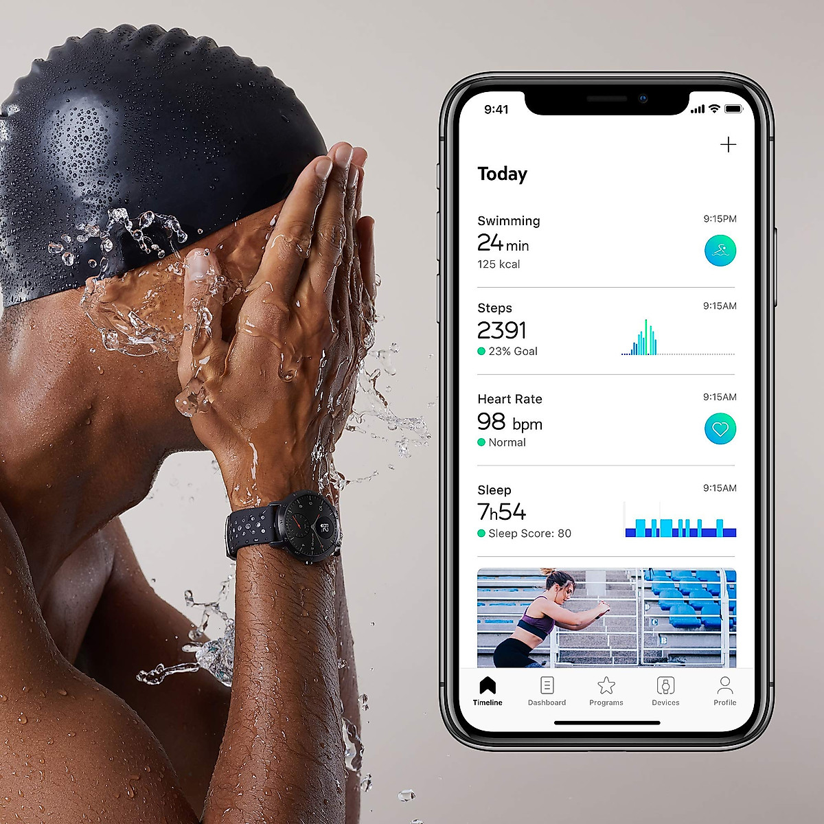 Withings Steel HR Sport Hybrid Smartwatch (40mm) - Activity, Sleep, Fitness and Heart Rate Tracker with Connected GPS, Smart Notifications, Water Resistant with 25-day battery life
