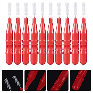 Healifty 50pcs Interdental Brushes Dental Floss Picks Toothbrush 3mm Oral Cleaner Personal Health Care Supplies for Kids Adults Red