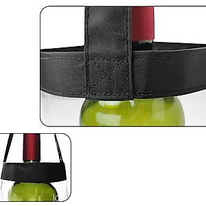 Pallesen 2 Pack Ice Wine Bag Portable Collapsible Clear Wine Pouch Cooler with Handle Wine Bottle Chiller Ice Bucket Tote for Outdoor, 750ml Standard Size Red Wine, White Wine, Cold Beer, Iced Drinks