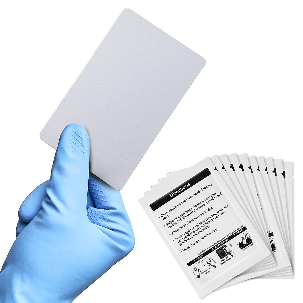 CR80 Cleaning Cards, Dual Side Card Reader Cleaner, POS Swipe Terminal Cleaning Cards CK-CR80 (50pcs)