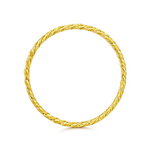 CHOW SANG SANG Dazzling Mirror Gold 999.9 24K Solid Gold Price-by-Weight Gold Twisted Rope Stackable Slip-On Bangle for Women 93673K (Approx. 0.66tael (~24.7g), 7 (Wrist Size:14.5-15.5 CM))
