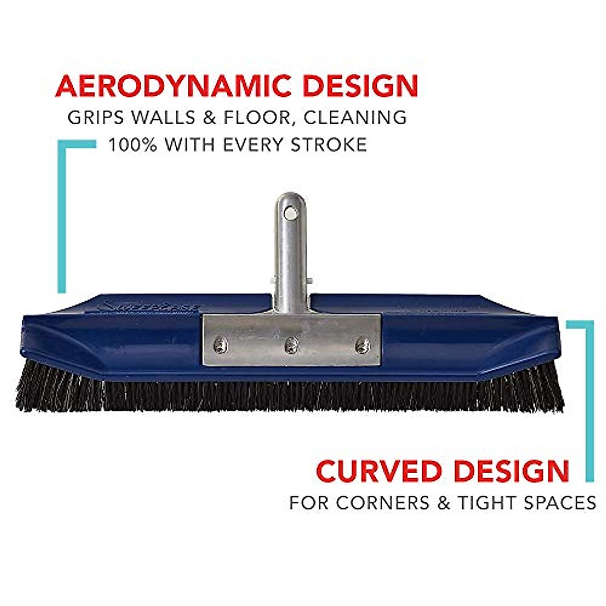 Sweepease 654367706282-SS/Combo-18 Stingray 18" SS/Poly Pool Brush Sticks to Walls and Floor Every Time, 18" x 2.5" x 6.6", Bright Green/Royal Blue