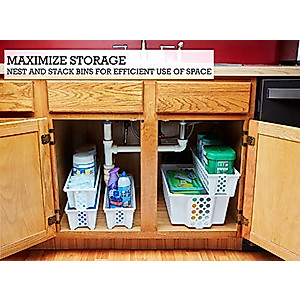 Organize Your Home Large Slide-It Baskets, 2 Pack, Stacking and Sliding Modular Storage, Great Organizing Bins for Pantry, Closet, Bedroom, Office, and all Storage, 19.2” x 12.5” x 7.5”