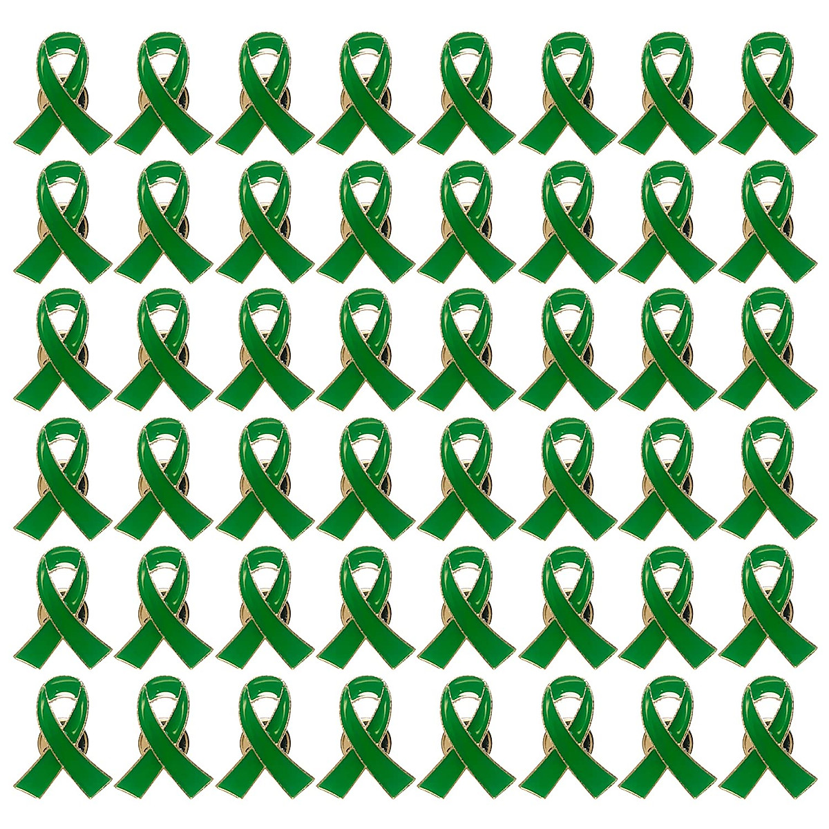Mental Health Awareness Pin 50 Pcs Green Ribbon Pins Liver Cancer Cerebral Palsy Organ Donation Awareness Products