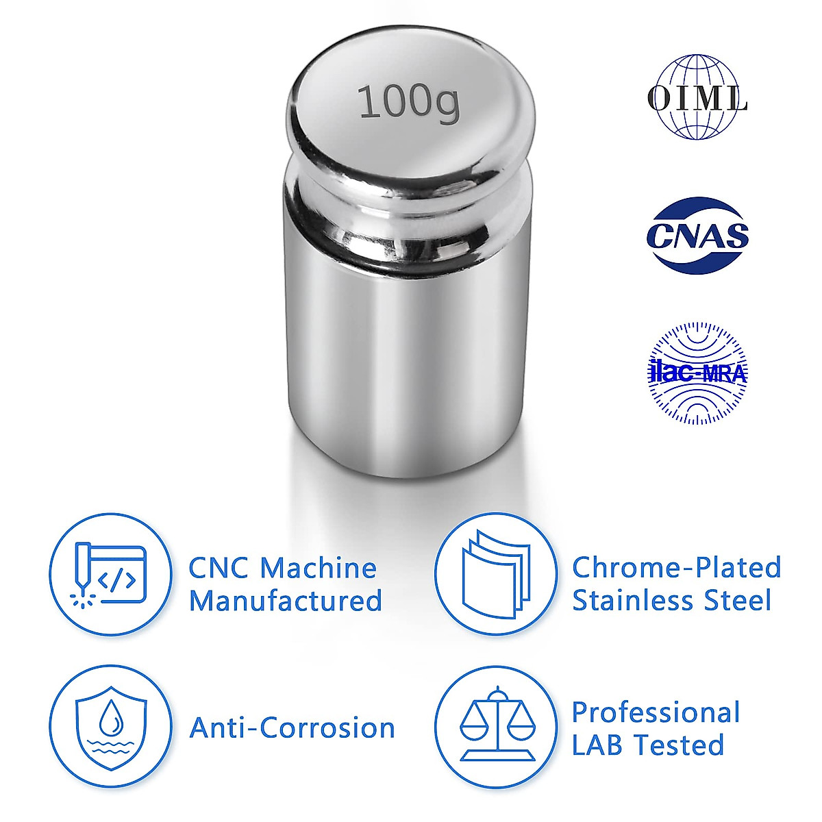 Fuzion Calibration Weights 210g, M1 Class 9 PCS Stainless Steel Scale Calibration Weight Kit, 1g 2g 5g 10g 20g 50g 100g Calibration Weight with Storage Box, Tweezers for Digital Scale, Gram Scale