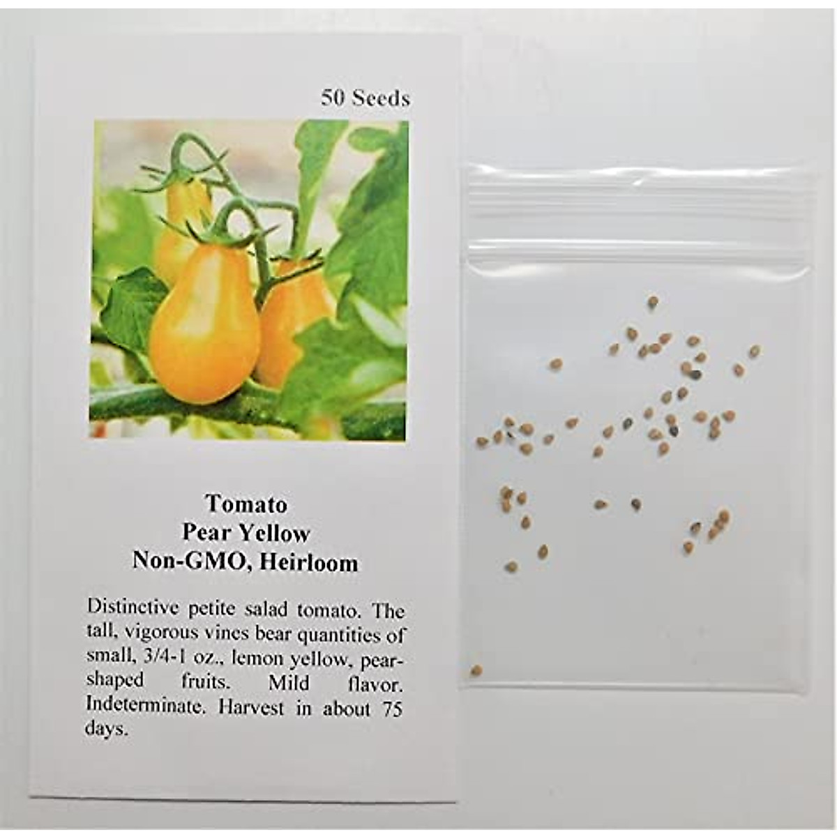 David's Garden Seeds Tomato Pear Indeterminate Yellow FBA-3456 (Yellow) 25 Non-GMO, Heirloom Seeds