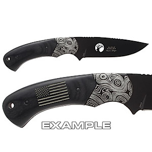 Elk Ridge 8.3" Pakkawood Handle Fixed Stainless Steel Blade Hunting Knife ER-200-09BK Laser Engraved by NDZ Performance in Gold - Bomb Pinup Girl 1