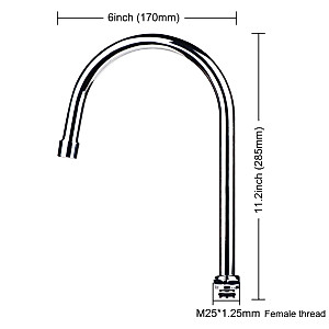 COOLWEST Swivel Gooseneck Spout 6 Inch Swing Swivel Spout Replacement Nozzle for Commercial Kitchen Sink Faucet, Brass Constructed, Chrome Finish