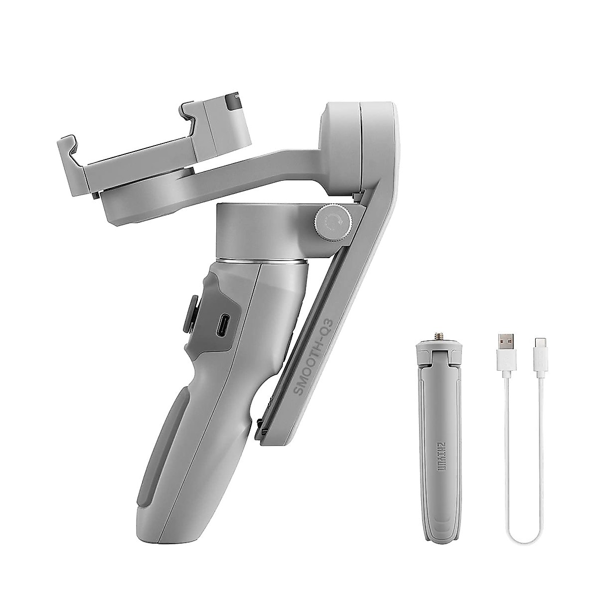 Zhiyun Smooth Q3 Combo, 3-Axis Phone Gimbal with Fill Light and Gimbal Bag, Portable & Foldable, Gesture Control, Video Recording, Auto Tracking Gimbal Stabilizer for Smartphone for iPhone & Android