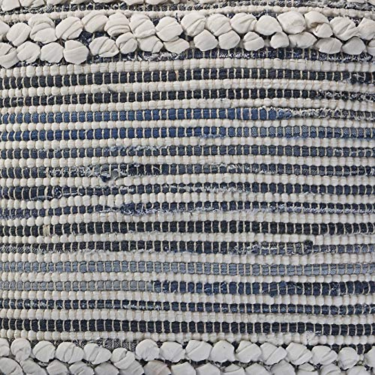 LR Home - LR07435-BLOIIPL Bold Textured Navy Throw Pillow Area Rug, 18" x 18", Blue/Ivory