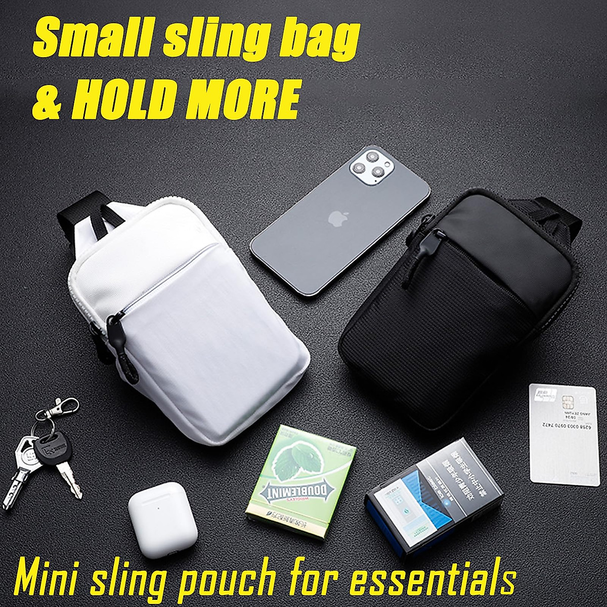 USHAKE Mini Sling Bag for Men Women - Small Crossbody Bag Casual Phone Chest Bag for Hiking Traveling Gifting Blue